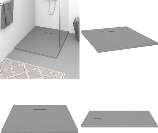 vidaXL Douchebak 100x80 cm SMC grijs - Douchebak - Douchebakken ...