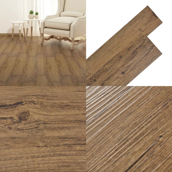vidaXL Vloerplanken zelfklevend 5,21 m² 2 mm PVC walnootbruin ...