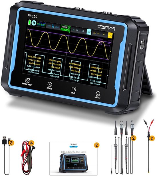 Handheld Oscilloscoop 2C53P 50MHz 3 in 1 - Multimeter Signaalgenerator met Dual Channel | bol