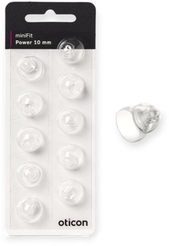 Oticon minifit POWER dome MAAT: 10 MM - DUBBELE KOEPEL - Blister van 10 ...