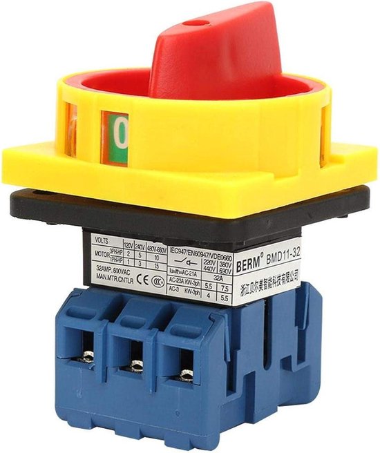 Lastscheider 25A - 32A 3-polige netschakelaar met 2 standen en ...