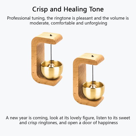 Decoratieve Gouden Deurbel - Magnetische Houten Bel met Messing Bel | bol