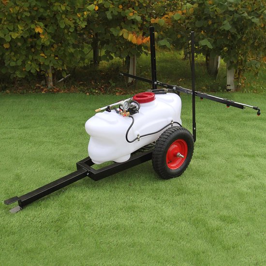 Sproeiwagen getrokken + aanhangwagen - 60 liter - 9 bar pompdruk ...