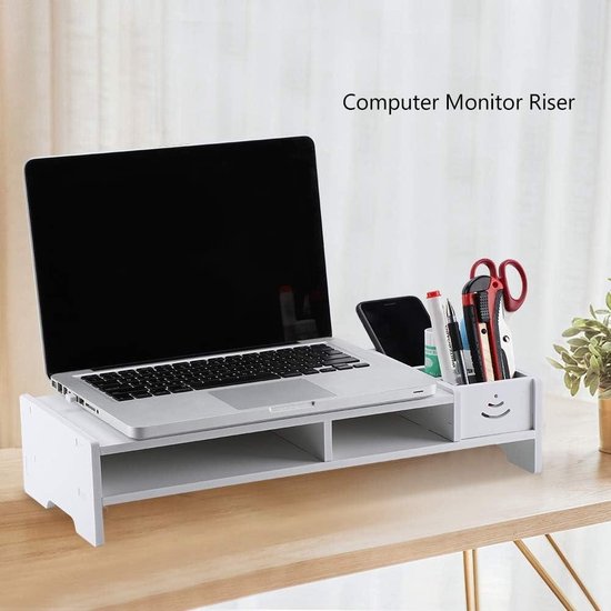 Monitorverhoging voor laptop - bureau computer pc plank - ergonomisch ...