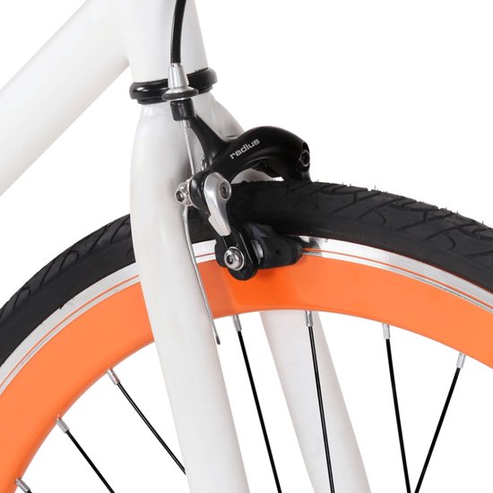 vidaXL Fiets - Vaste Versnelling - 51 cm - Wit/Oranje | bol