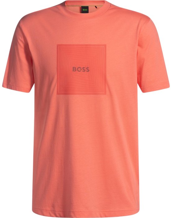 Boss Heren T-shirt Oranje 50538096/649 Tee Logo Rib 10270342 01 | bol