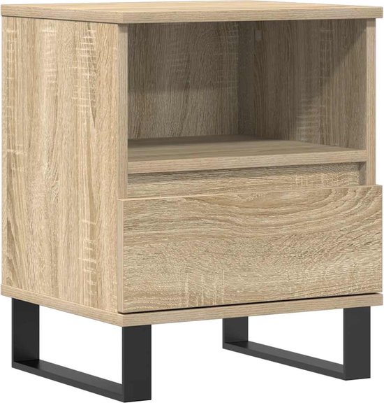 vidaXL Nachtkastje - Sonoma Eiken - 40x35x50 cm Nachtkast - Kastje - Slaapkamermeubel... | bol