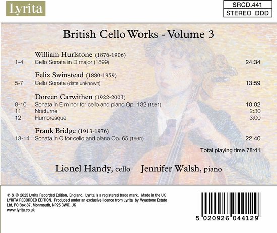 Lionel Handy & Jennifer Walsh - British Cello Works Vol.3 (CD), Lionel ...
