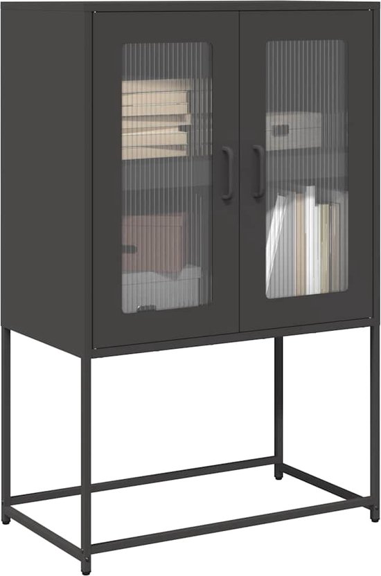 vidaXL Hoge kast - Staal - 68x39x107 cm - Zwart Hoge Kast ...
