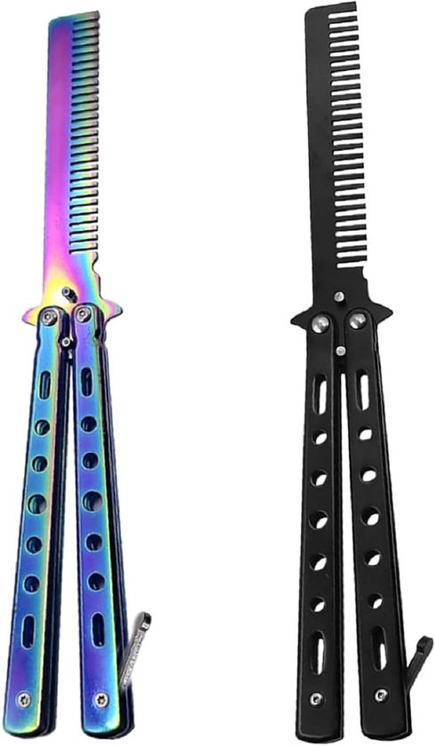 Opvouwbare vlinderkam - 2 stuks haarstyling-accessoires - Haarbarberkam ...