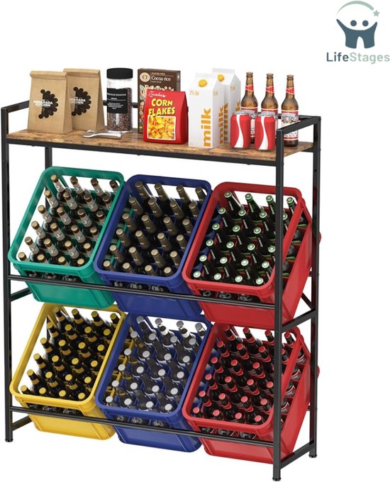 LifeStages - Krattenrek - Drankenkratrek met Legplank - Planken voor ...