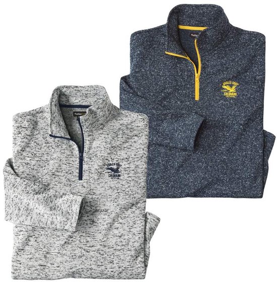 Atlas for Men - Set van 2 gemêleerde molton sweaters - Heren ...