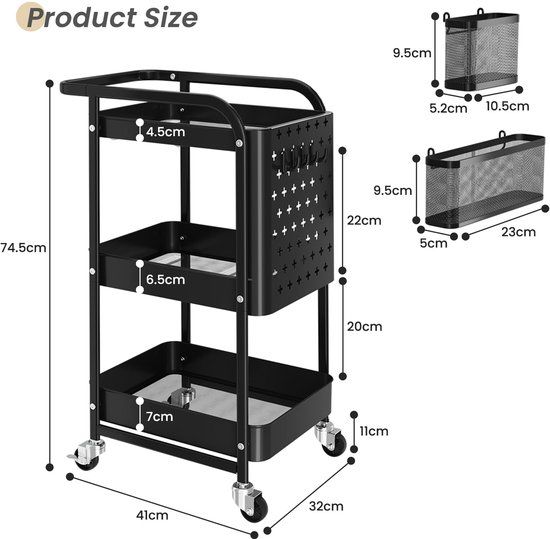 Inovra ® Mobiele Opbergwagen met Multifunctionele Opbergmogelijkheden ...