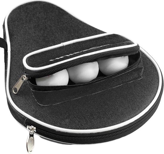 Table tennis racket cover with ball storage and extra compartment for 3 ...