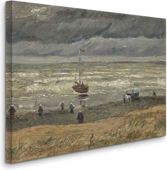 1st oil painting by Van Gogh - Beach at Scheveningen in Stormy Weather ...