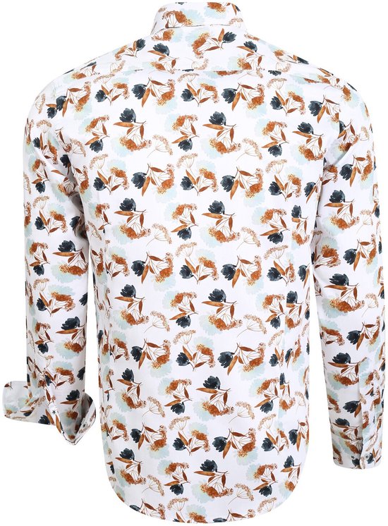 OVERHEMD SATIN PRINT 25-033 BROWN | bol