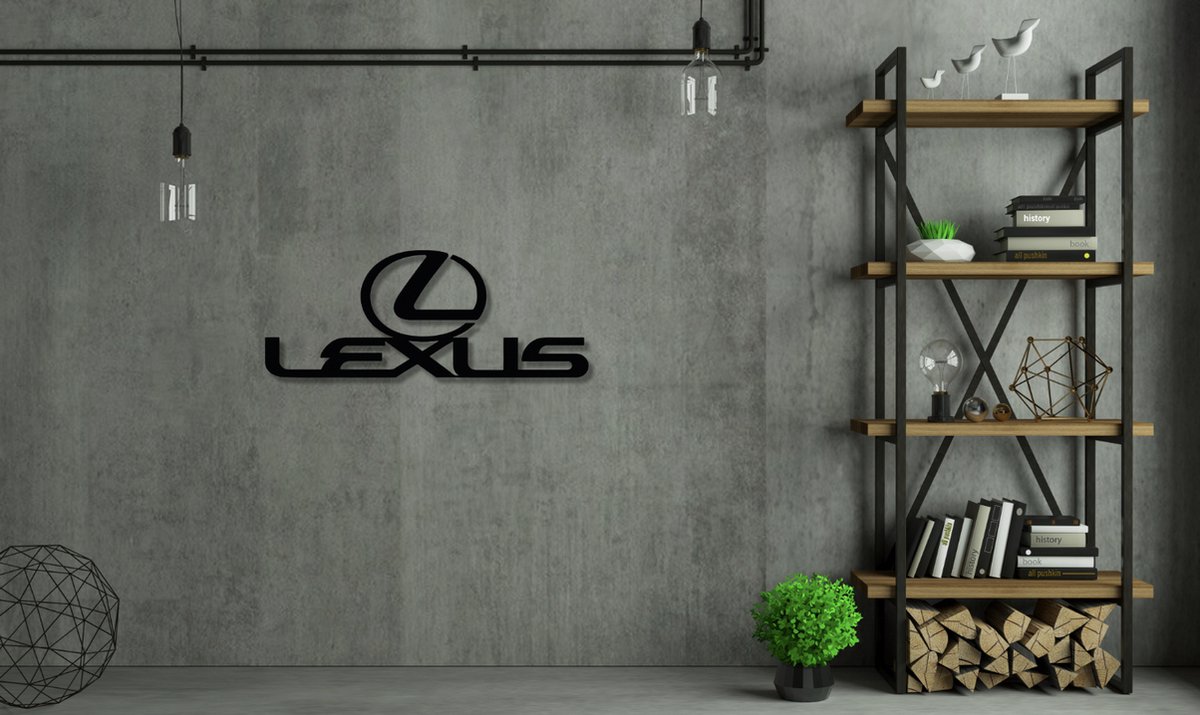 Lexus - Logo - Metaalkunst - Rood - 60 x 60 cm - Auto Decoratie - Muur ...