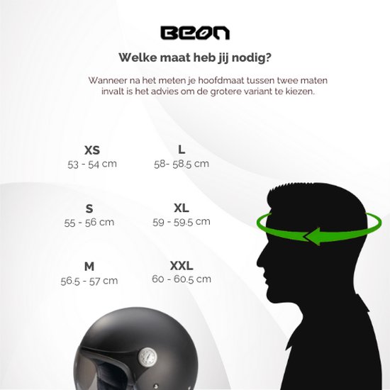 BEON Logo Scooter helm met vizier - Geschikt als Scooter Brommer Motor ...