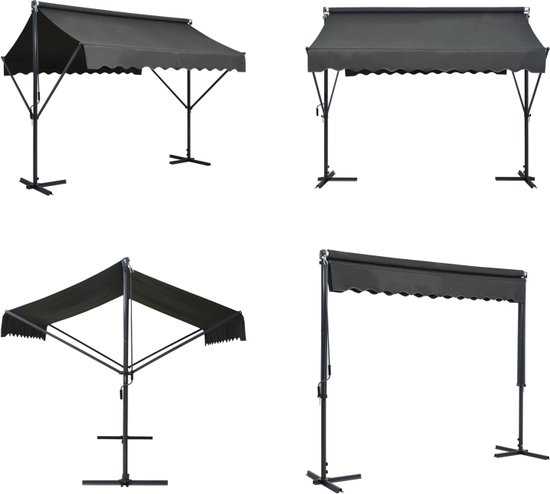 vidaXL Luifel vrijstaand 300x300 cm antraciet - Luifel - Luifels - Zonwering - Zonweringen | bol