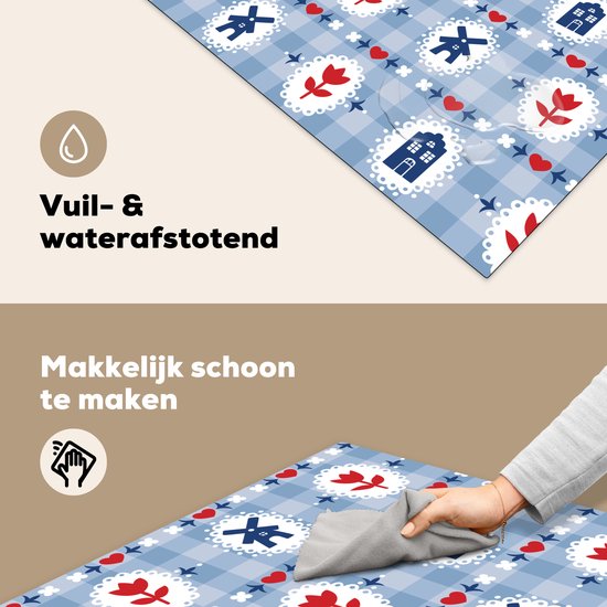 KitchenYeah® Inductie beschermer 78x78 cm - Illustratie van een Delfts ...