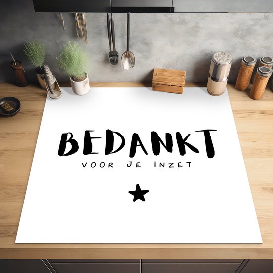 KitchenYeah® Inductie beschermer 78x78 cm - Spreuken - Quotes - Bedankt ...
