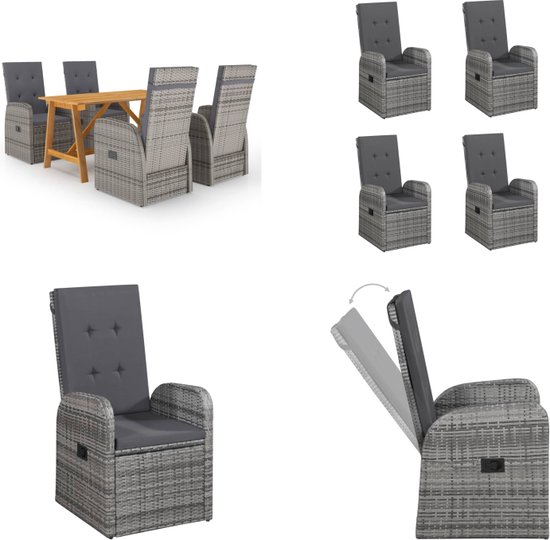 vidaXL 5-delige Tuinset grijs - Tuinset - Tuinsets - Eetset - Eetsets | bol