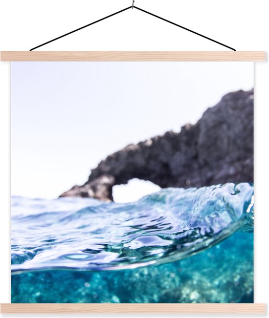 Posterhanger incl. Poster 40x40 cm - Schoolplaat - Water - Golf - Zee ...