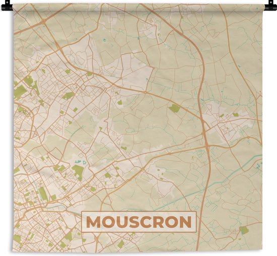 Wandkleed - Wanddoek - België - Kaart - Plattegrond - Mouscron ...