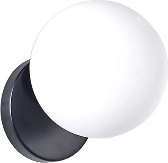 TooLight Wandlamp - Modern Design - Zwart - Ø15 cm - Glazen Bol | bol