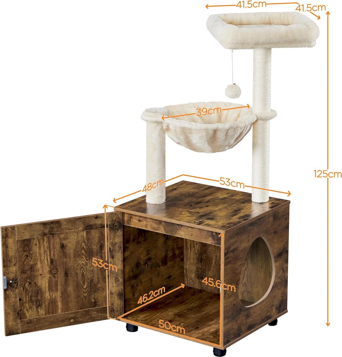 Kattenkast - Kattenmeubel - Kattenbak Kast - Kattenbak Huis - Kattenbak ...