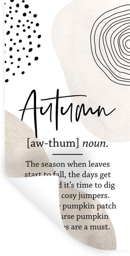 Muurstickers - Sticker Folie - Woordenboek - Herfst - Quote - 60x120 cm ...