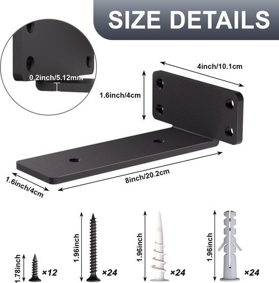 zhongko Plankdrager, 6 stuks, Zware Hoek voor Houten Vloerplank, 8 Inch ...