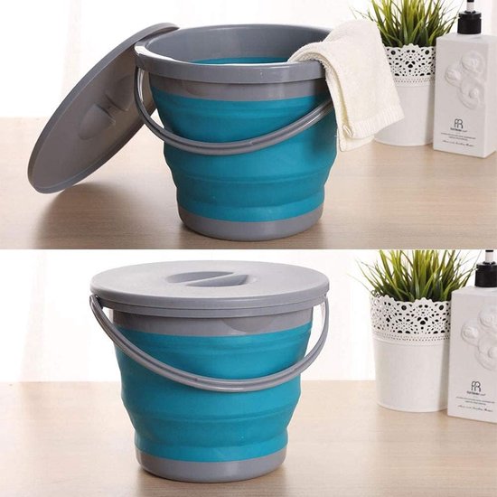 5 liter emmer met deksel, opvouwbaar, poetsemmer met deksel, rond ...