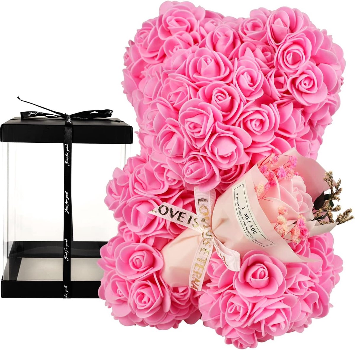Valentijnscadeau voor jou, rozenbeer, schattige teddybeer, bloemenbeer ...
