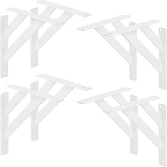 ML-Design 8 stuks plankdrager 240x240 mm, wit, aluminium, zwevende ...