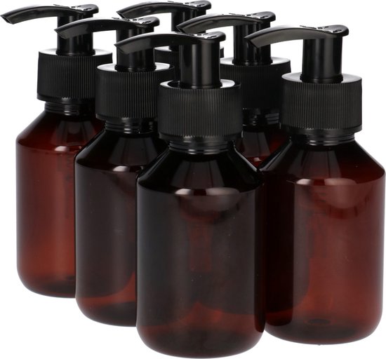 6x 100 ml Pharma PET Fles met Dispenserpomp - Plastic Flesjes Navulbaar ...