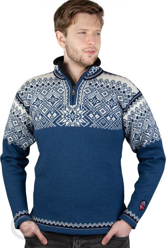 Nordic trui met rits, traditioneel. Blauw | bol.com