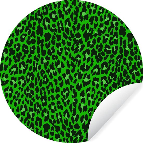 WallCircle - Muurstickers - Behangcirkel - Luipaard - Groen - Patroon - ⌀ 120 cm -... | bol