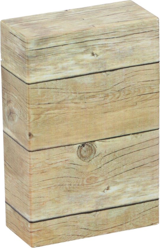 5x Kunststof sigarettendoosjes met hout print - Peuken bewaarbox ...