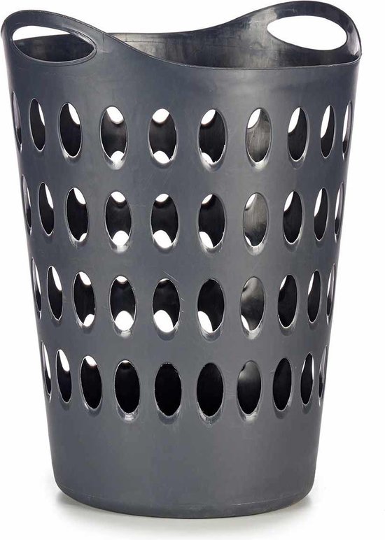 Flexibele wasmand rond antraciet 50 liter - Opbergmanden | bol.com
