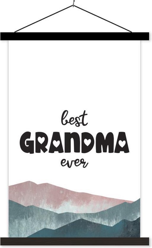 Posterhanger incl. Poster 120x180 cm - Schoolplaat - Best grandma ever ...