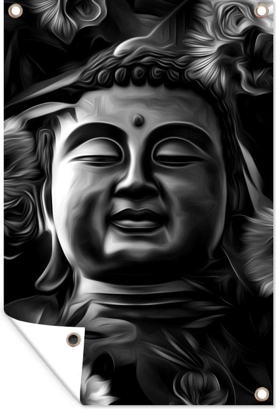 Tuinposter - Tuindoek - Tuinposters buiten - tekening van het hoofd van ... Tuinposter - Tuindoek - Tuinposters buiten - tekening van het hoofd van ...