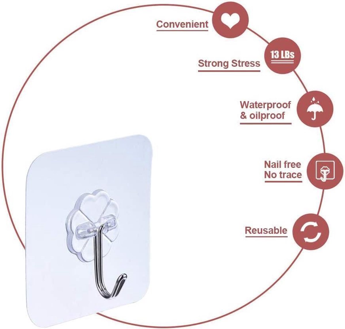 Zelfklevende Haakjes - Zinaps Adhesive Hooks No Boren Geen Boren Geen ...