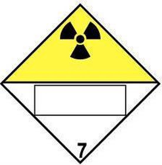 Beschrijfbare ADR klasse 7 sticker radioactieve stoffen 300 x 300 mm | bol