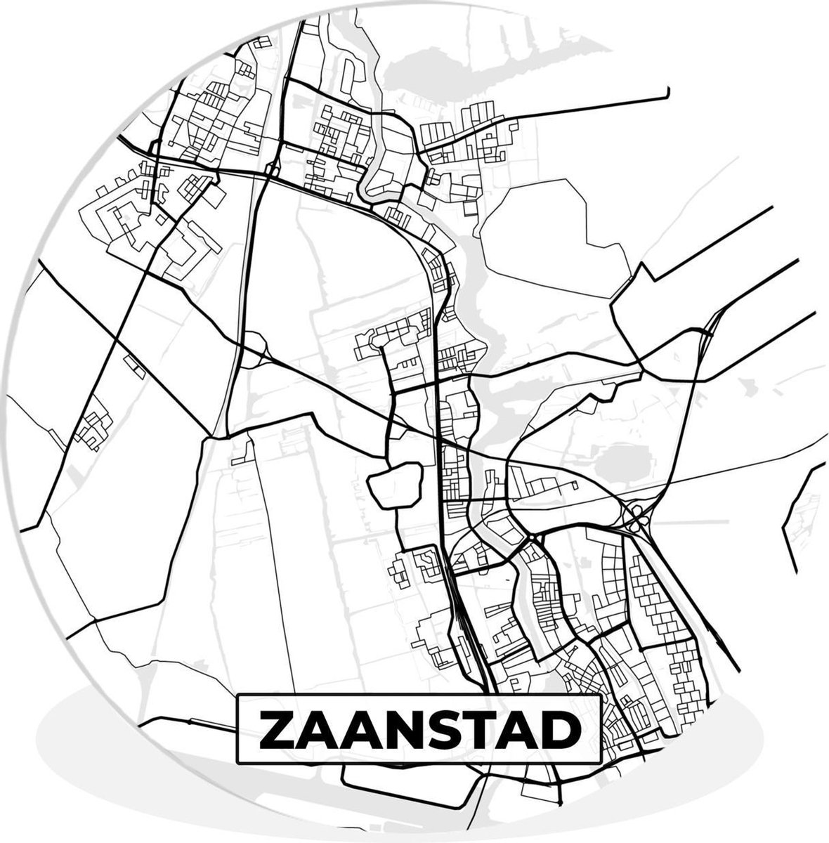 Wall Circle - Wall Circle Inside - City Map Ville néerlandaise Zaanstad ...