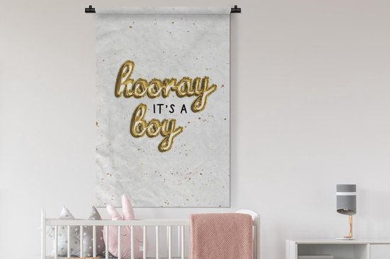 Wandkleed Wanddoek Quotes Spreuken Hooray Its A Girl Jongen
