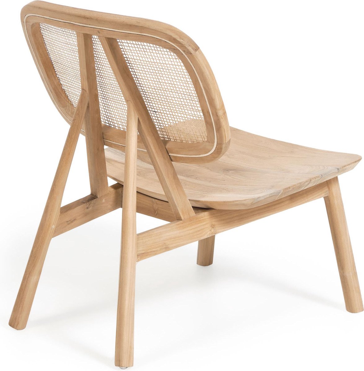 Kave Home - Fauteuil Nadra en teck massif et rotin | bol.com