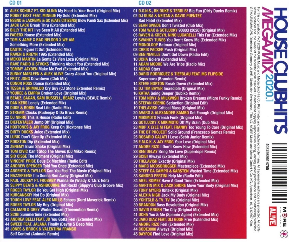 Various Artists - House Clubhits Megamix 2020.1 (CD), various artists ...