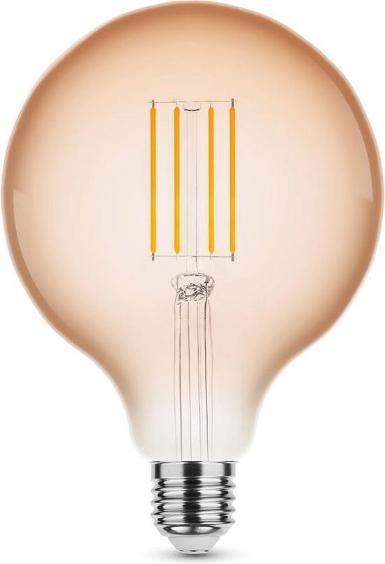 Modee Lighting LED Filament lamp E27 - G125 - 4W vervangt 33W - 1800K zeer warm wit... | bol.com