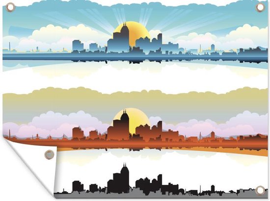 Illustration d'Indianapolis dans l'Indiana avec différentes couleurs ...